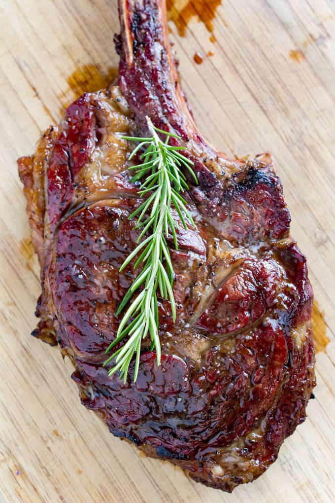 Traeger Tomahawk Ribeye - Smoked Cowboy Steak Reverse Seared