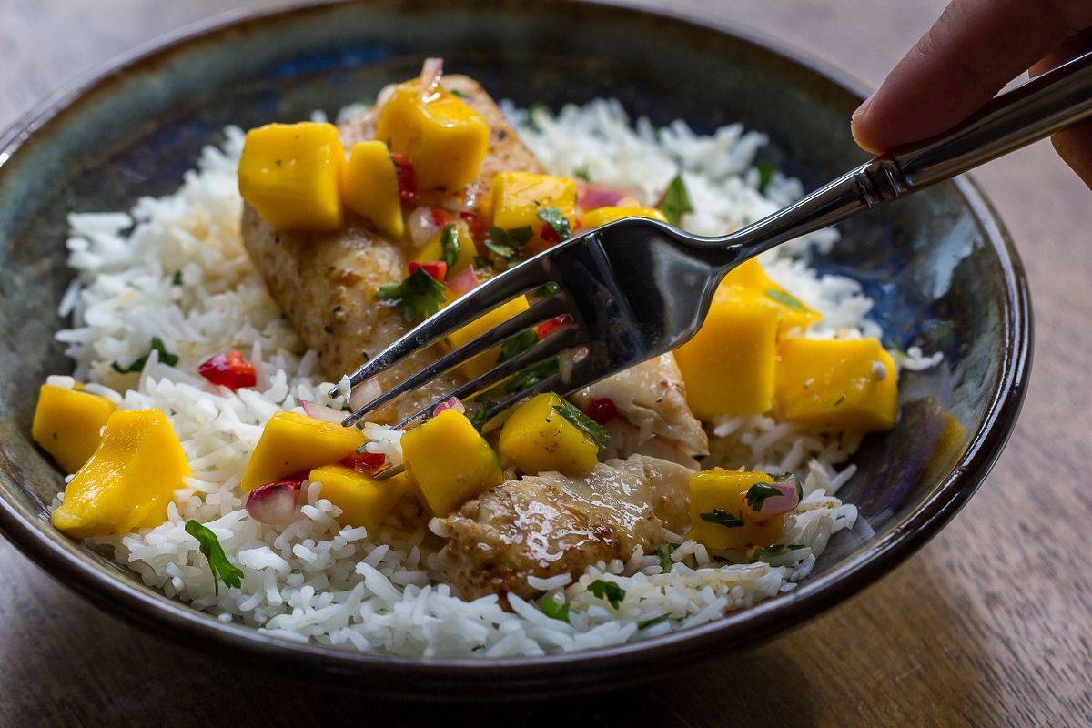 Cobia Recipe with Mango Salsa - Easy white fish recipe