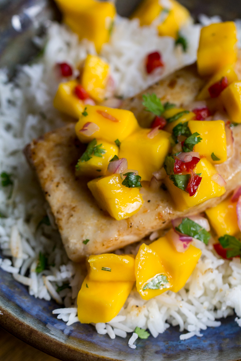 Cobia Recipe with Mango Salsa - Easy white fish recipe