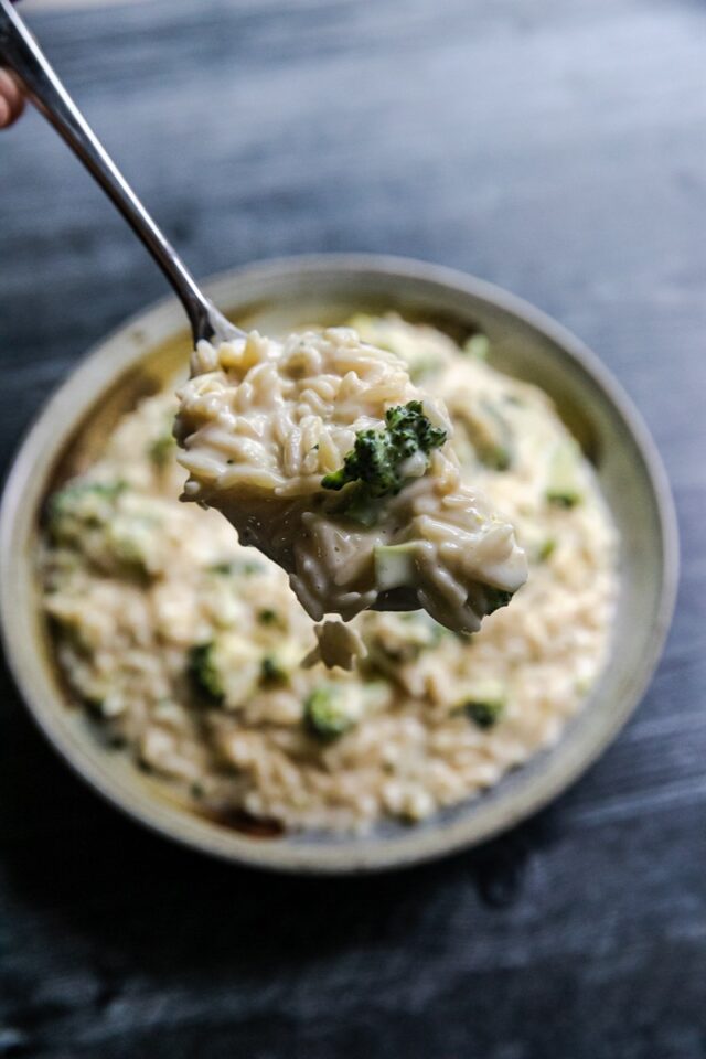Broccoli Cheese Orzo – Or Whatever You Do